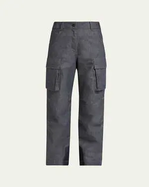 Moncler Padded Denim Ski Pants - Gray