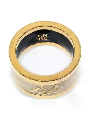 Carolina Herrera Enamel Logo Band Ring
