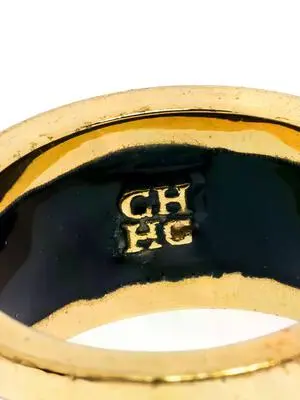 Carolina Herrera Enamel Logo Band Ring