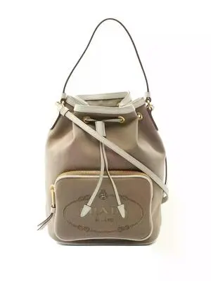 Prada 2010s Drawstring Leather Bucket Bag