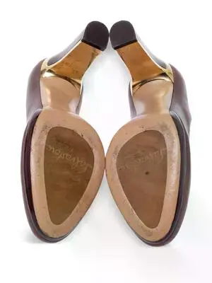FERRAGAMO 95mm Leather Heeled Pumps