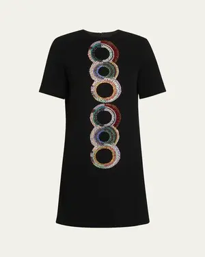 Libertine Sonia Crystal Embellished T-shirt Dress - Black
