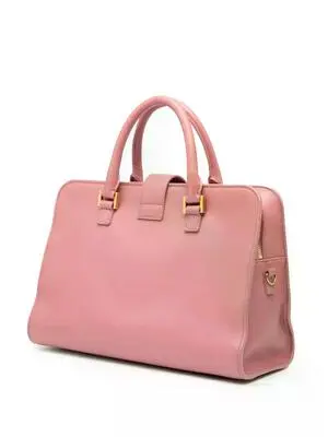 Saint Laurent 2014 Small Leather Monogram Cabas Satchel - Pink