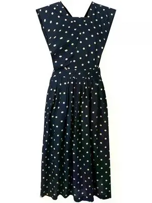 Comme Des Garçons Polka Dot Midi Dress - Blue