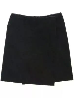 Prada 2000s Virgin Wool Wrap Miniskirt