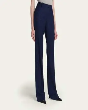 TOM FORD Tonal Striped Jacquard Straight-leg Pants