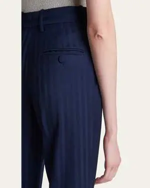 TOM FORD Tonal Striped Jacquard Straight-leg Pants