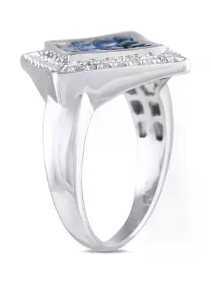 LB EXCLUSIVE 14k White Gold Sapphire And Diamond Ring