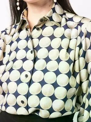 Hermès 1996 Golf Ball Print Silk Shirt