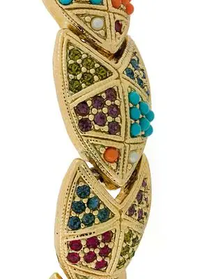 SUSAN CAPLAN 1980s D'orlan Embellished -tone Brass Bracelet With Swarovski Crystals