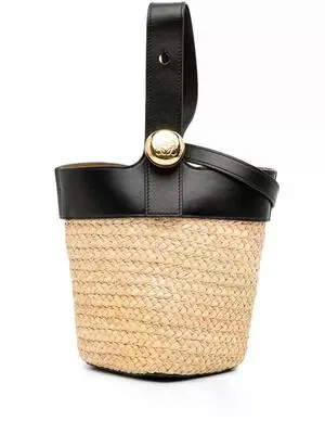 Loewe Mini Raffia Pebble Bucket Bag Satchel