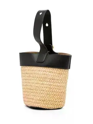 Loewe Mini Raffia Pebble Bucket Bag Satchel