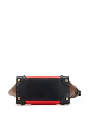 Celine 2015 Micro Tricolor Leather Luggage Tote Handbag - Multicolour