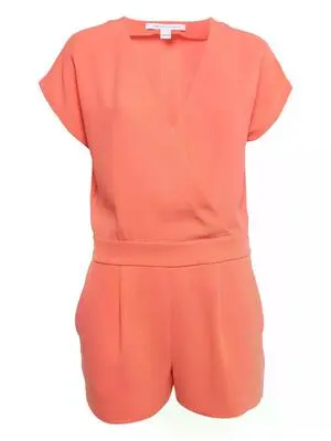 Diane Von Furstenberg Vintage Short-sleeve Wrap Playsuit - Orange