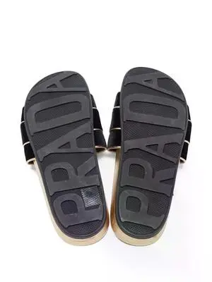 Prada Jewel-buckle Slides - Black
