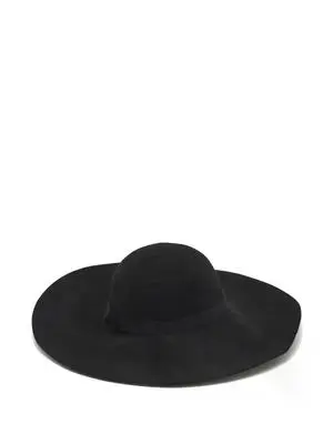 MAISON MICHEL Felt Wide Brim Hat - Black