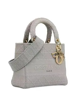 Dior Cannage Lady D-lite Satchel - Grey