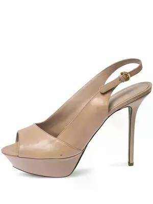 SERGIO ROSSI 130mm Slingback Platform Sandals - Neutrals