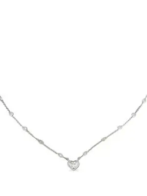 LB EXCLUSIVE 18k White Gold Diamond Heart Necklace - Silver