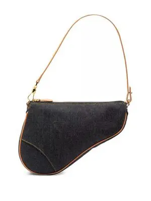 Dior Mini Denim Saddle Pochette - Blue