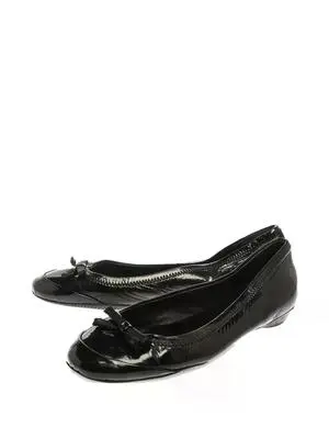 Prada Bow-detail Patent-leather Ballet Flats