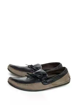 FERRAGAMO Leather-panelled Loafers - Brown