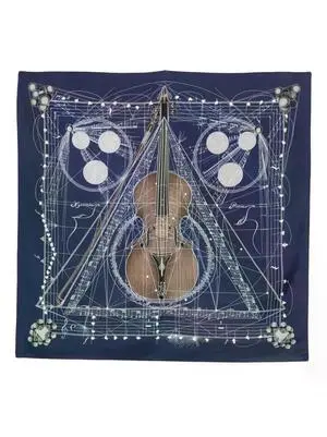 Hermès 2000s Printed Silk Scarf - Blue