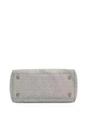 Dior 2020 Medium Cannage Lady D-lite Satchel - Grey
