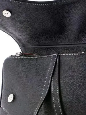 Dior Kaws Saddle Applique Crossbody Bag - Black