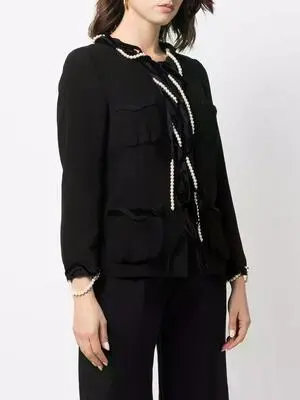 Moschino 1990s Pearl And Ribbon Embellished Jacket