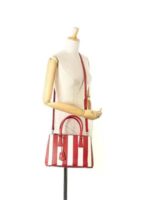 Prada Galleria Double Zip Satchel - Red