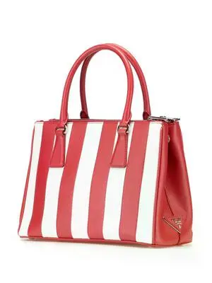 Prada Galleria Double Zip Satchel - Red