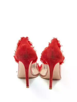 GIANVITO ROSSI 110mm Plexi Frayed Pointed-toe Pumps