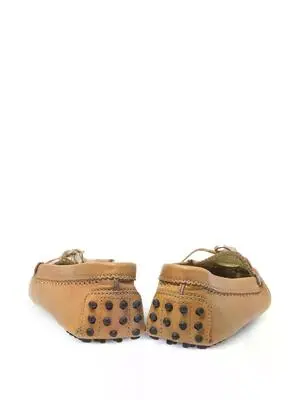 TOD'S Perforated Leather Loafers - Brown