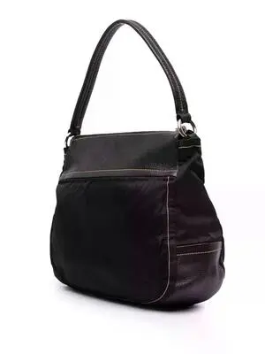 Prada Leather And Tessuto Shoulder Bag - Black
