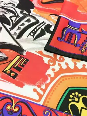 Versace 1990s Graphic-print Silk Scarf
