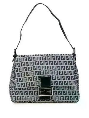 Fendi 2000-2010 Zucchino Canvas Mamma Forever Shoulder Bag - Grey