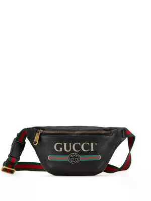Gucci Leather Logo Belt Bag - Black