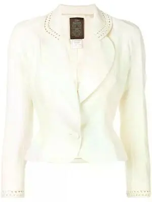 John Galliano Silk Cut-out Detail Blazer - Neutrals