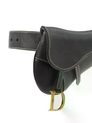 Dior Saddle Leather Belt Bag - Black