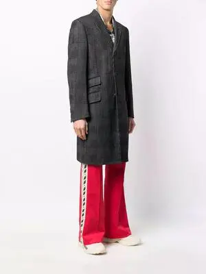 Versace Plaid Check Single-breasted Coat