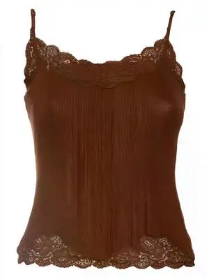 Polo Ralph Lauren Vintage Lace-trim Top - Brown