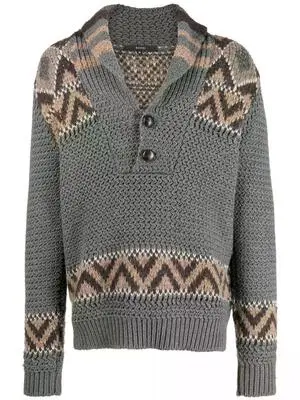 Gucci 2000s Zigzag Pattern Jumper - Grey