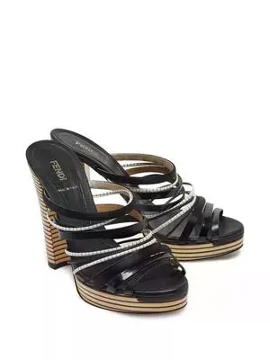 Fendi 130mm Leather Platform Sandals