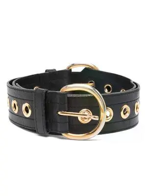 Saint Laurent Pre-owned 2000s Double-buckle Leather Belt - Black