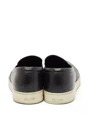 Prada Leather Slip-on Sneakers With Almond Toe
