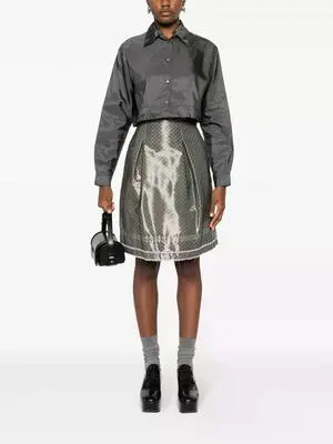 Prada 2000s Cropped Chiffon Silk Shirt