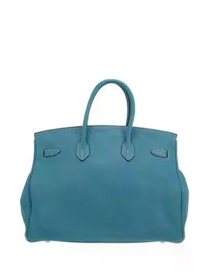 Hermès Birkin 35 Leather Tote Bag - Blue