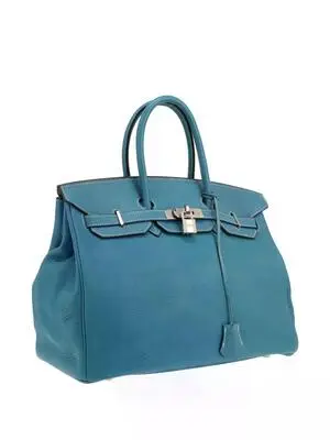 Hermès Birkin 35 Leather Tote Bag - Blue