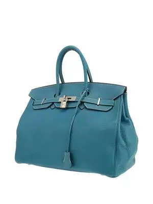 Hermès Birkin 35 Leather Tote Bag - Blue